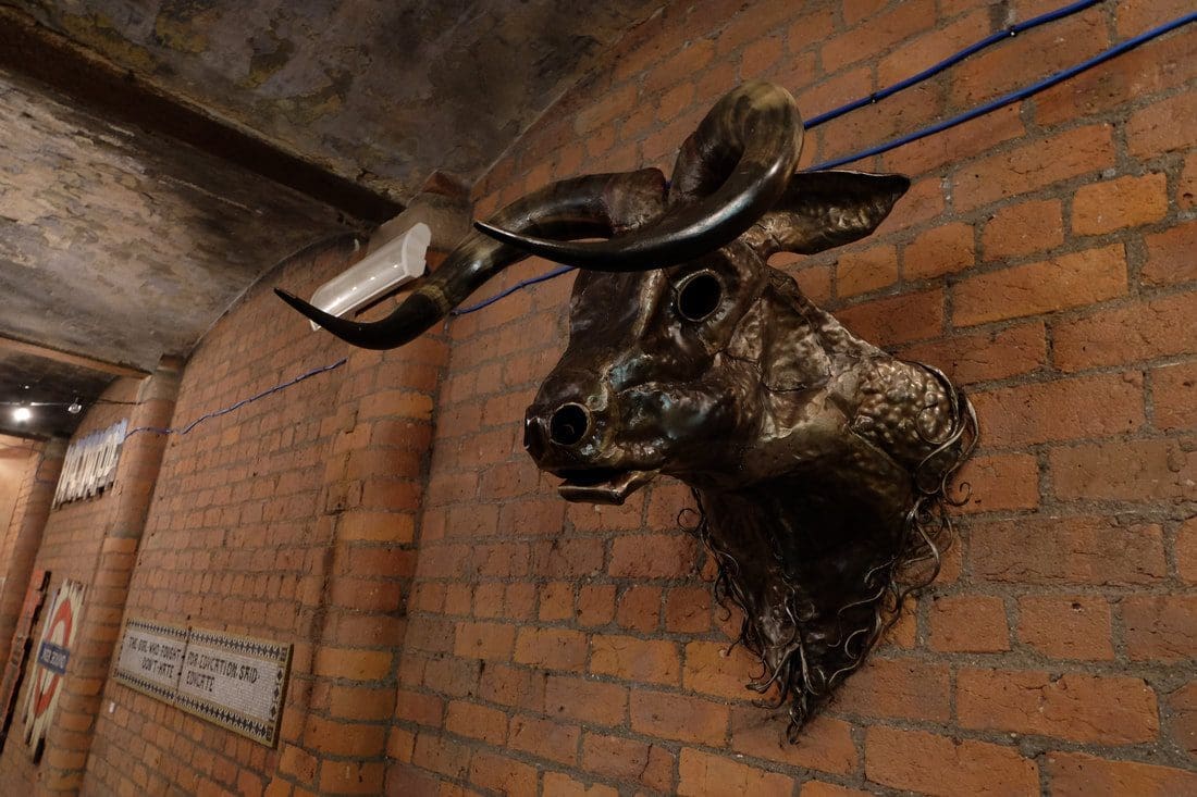 minotaur head statue